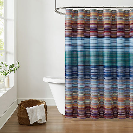 Click here for Brooklyn Loom Met Yarn Dye Stripe Shower Curtain... prices