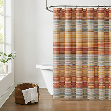 Click here for Brooklyn Loom Sunset Yarn Dye Stripe Shower Curtai... prices
