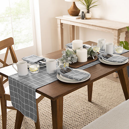 Click here for Fieldcrest Window Pane Table Runner  One Size  Gra... prices