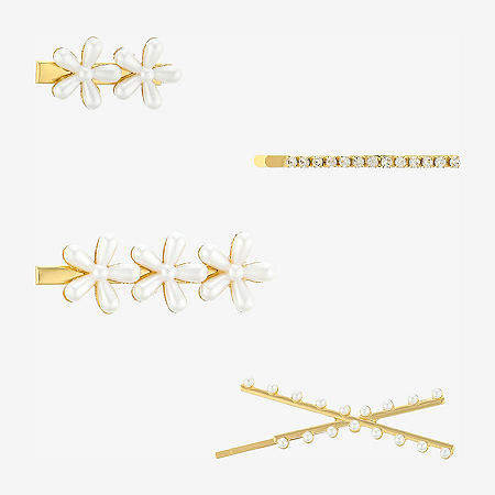 Click here for Bijoux Bar Flower 4-pc. Bobby Pin  One Size  Yello... prices