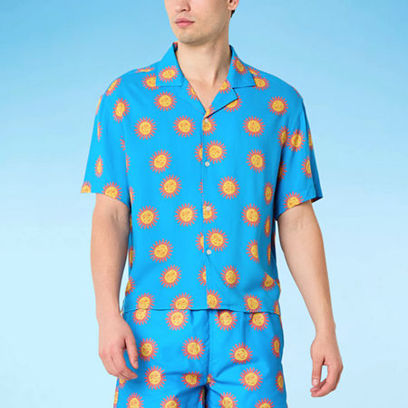 Click here for Arizona Mens Short Sleeve Camp Shirt  Large  Blue prices