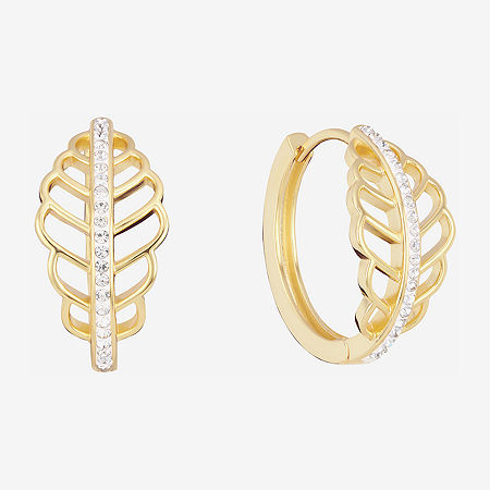 Click here for Sparkle Allure Leaf Womens Crystal 14K Gold Over B... prices