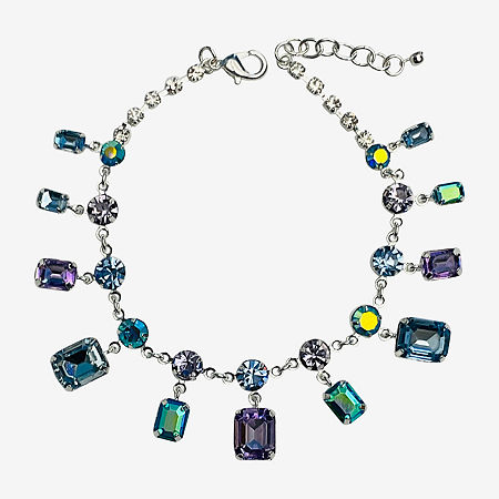 Click here for Bijoux Bar Silver Tone Womens Purple Glass Strand... prices