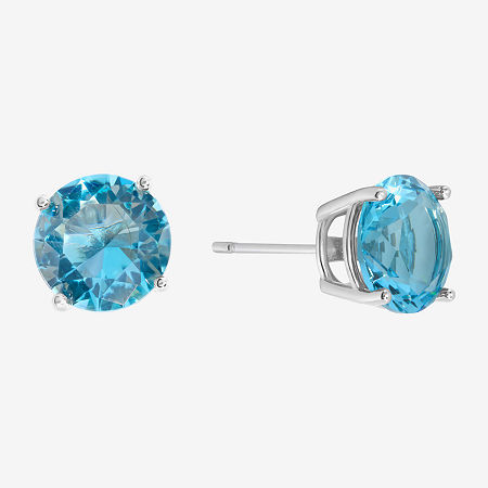 Click here for Sparkle Allure Blue Cubic Zirconia 9mm Round Stud... prices