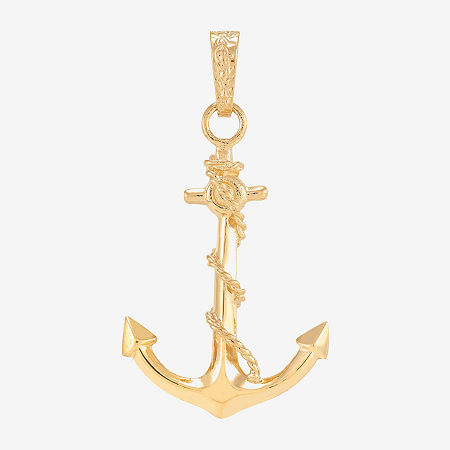 Click here for Gold Opulence Mens 10K Gold Anchor Pendant  One Si... prices