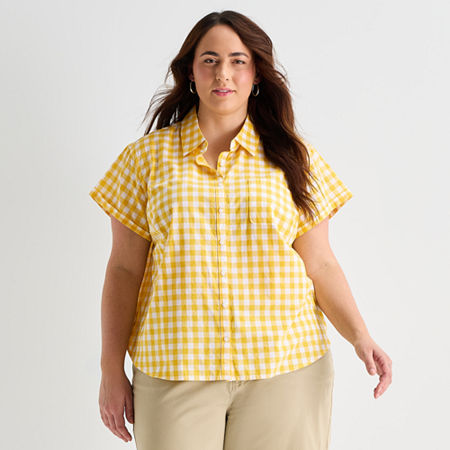 Click here for St. Johns Bay Womens Plus Short Sleeve Regular Fit... prices