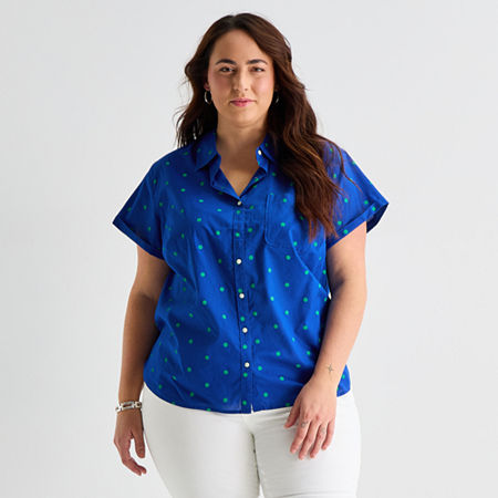 Click here for St. Johns Bay Womens Plus Short Sleeve Regular Fit... prices