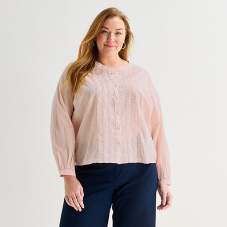 Click here for Liz Claiborne Womens Plus Crew Neck Long Sleeve Bl... prices