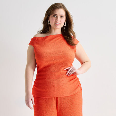 Click here for Bold Elements Womens Plus Asymmetrical Neck Short... prices