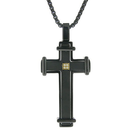 Click here for Mens Cubic Zirconia Stainless Steel Cross 24 Inch... prices