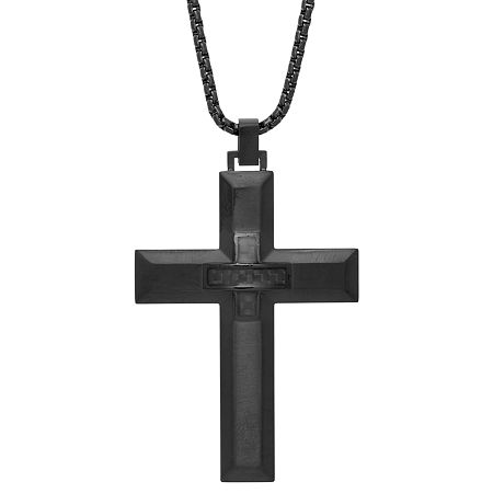 Click here for Mens Stainless Steel Cross 24 Inch Pendant Necklac... prices