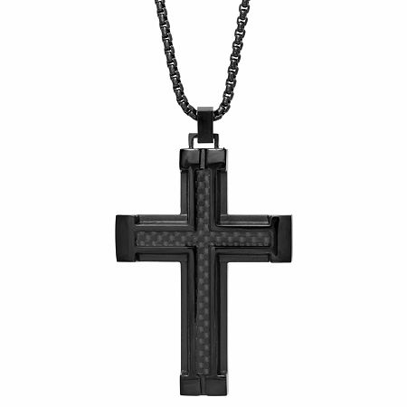 Click here for Mens Stainless Steel Cross 24 Inch Pendant Necklac... prices
