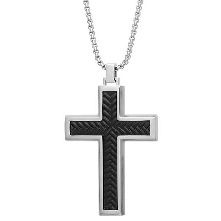 Click here for Mens Stainless Steel Cross 24 Inch Pendant Necklac... prices