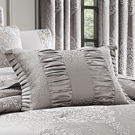 J Queen New York La Scala Boudoir Decorative Pillow  15 x 21 - Silver