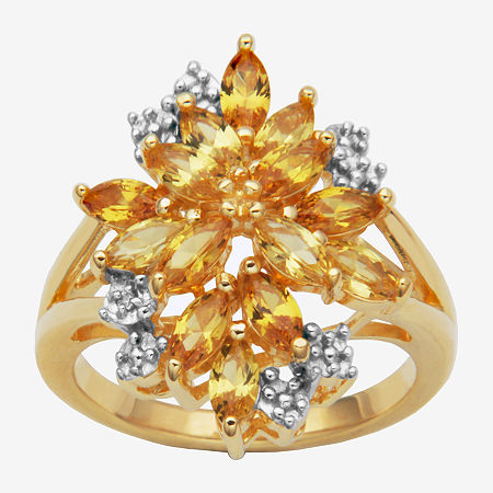 Click here for Womens Lab Created Yellow Sapphire 18K Gold Over S... prices