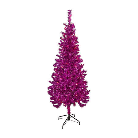 Click here for Northlight Pink Artificial Tinsel Clear Lights 6 F... prices
