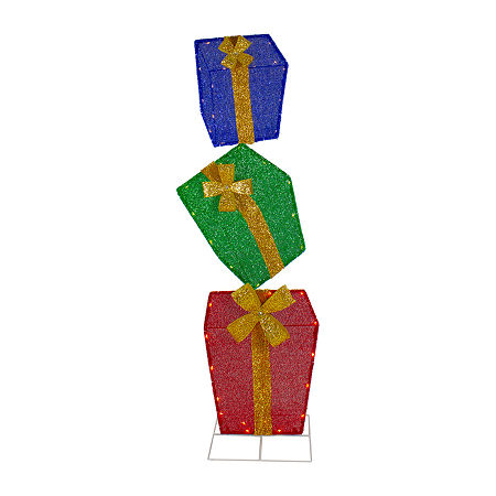Click here for Northlight 48in Led Lighted Tinsel Stacked Gift Bo... prices