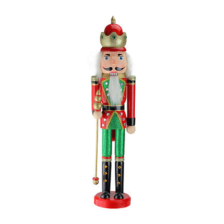 Northlight 24in Red And Green Wooden King With Scepter Christmas Nutcracker  One Size  Red