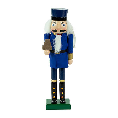 Click here for Northlight 14in Blue And Gold Wooden Mail Carrier... prices