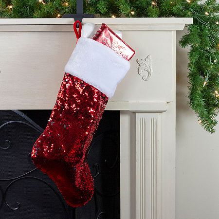 Click here for Northlight 22in Red And Silver Reversible Sequined... prices