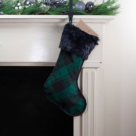 Click here for Northlight 19in Green And Black Plaid With Faux Fu... prices