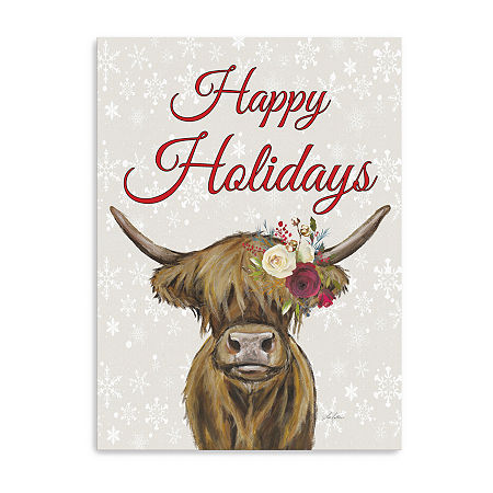 Click here for Lumaprints Happy Holidays Highland Canvas Art  One... prices