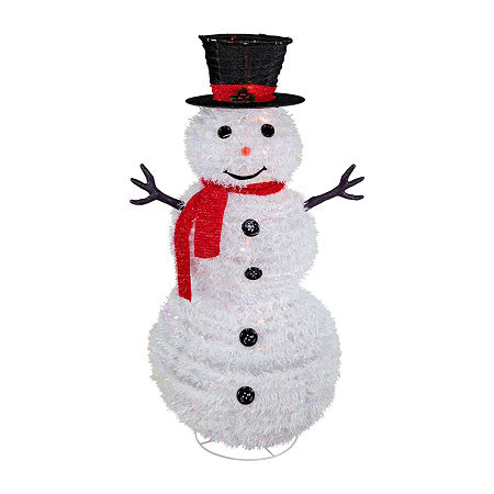 Northlight 4ft Lighted Pop-Up Snowman Christmas Yard Art  One Size  White
