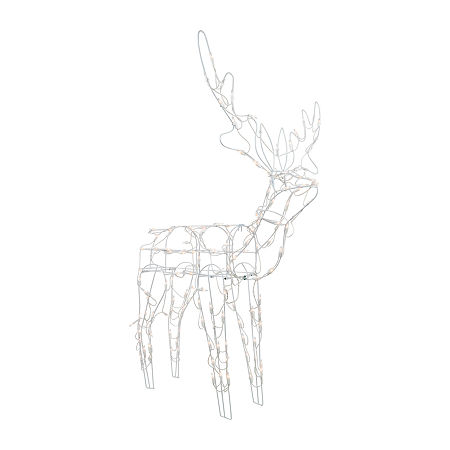 Click here for Northlight 48in Lighted White Standing Reindeer Ch... prices