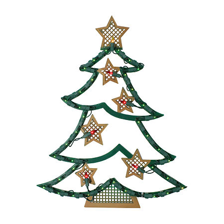 Click here for Northlight 17.75in Lighted Green And Gold Tree Wit... prices
