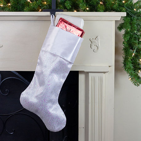 Click here for Northlight 22.25in White With Pink Iridescent Glit... prices