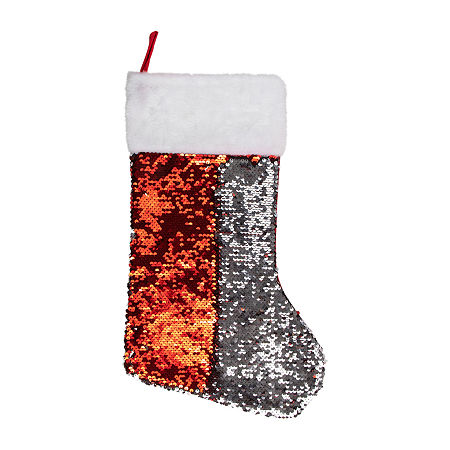 Click here for Northlight 19in Red And Silver Sequin With White F... prices