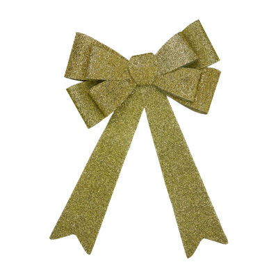 Northlight 24in Led Lighted Gold Tinsel Bow Christmas Decoration Indoor ...