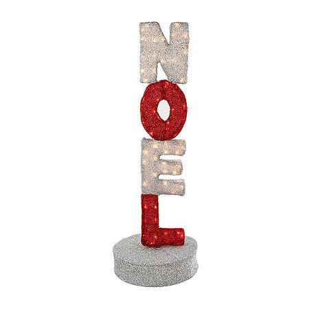 Click here for Northlight 39in Lighted Red And Silver Noel Sign C... prices
