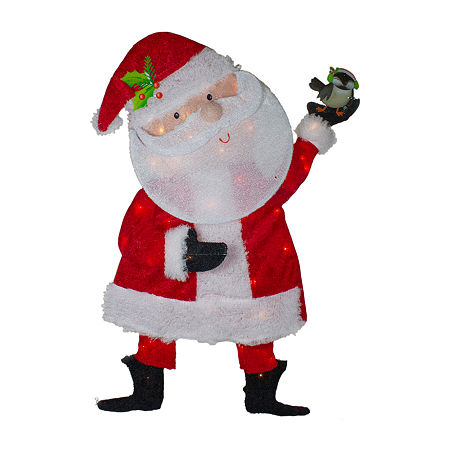 Click here for Northlight 32in Lighted Red And White Chenille San... prices