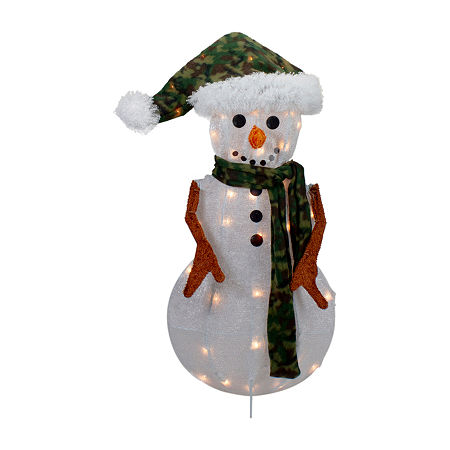 Click here for Northlight 24in Lighted White And Green Chenille S... prices