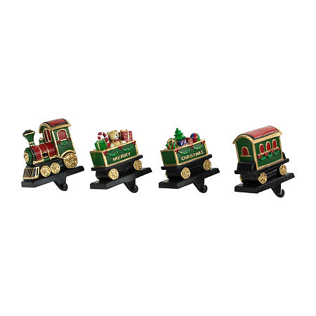 Northlight Merry Train 4.75in 4-pc. Christmas Stocking Holder  One Size  Red