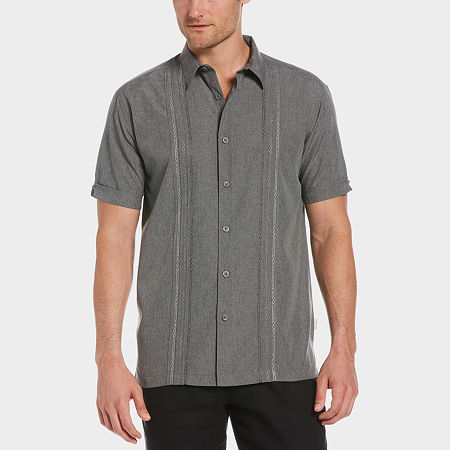 Click here for Cubavera Mens Geo Embroidered Panel Chambray Shirt... prices