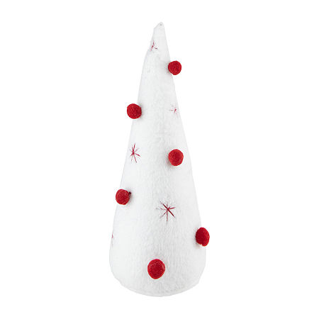Click here for Northlight 11in White Plush Christmas Cone Tree Wi... prices