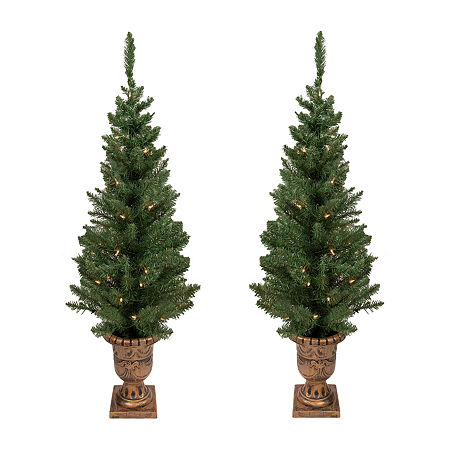 Click here for Northlight Set Of 2 Potted Porch Topiary Slim Arti... prices