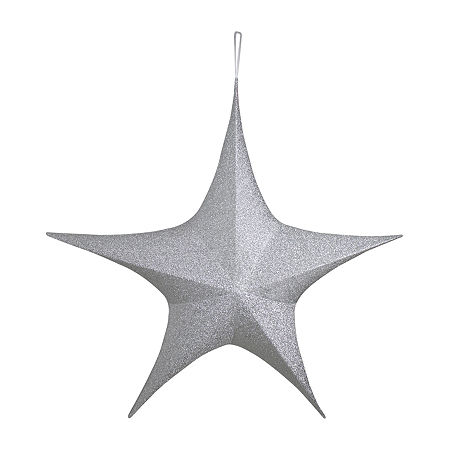 Click here for Northlight 44in Silver Tinsel Foldable Star Christ... prices