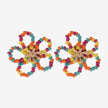 Click here for Mixit 29.1mm Flower Stud Earrings  One Size  Multi... prices