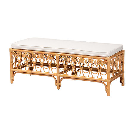 Click here for Ibiza Rattan Bench  One Size  White prices