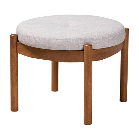 Baxton Studio Iliana Japandi Wood Ottoman Footstool