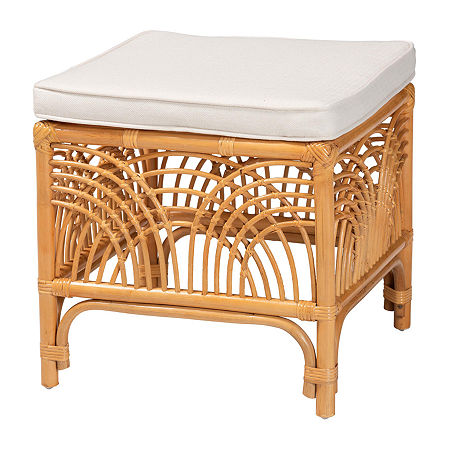 Click here for Materra Rattan Footstool  One Size  White prices