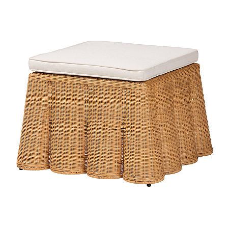Click here for bali & pari Palm Bohemian Honey Scallop Rattan Ott... prices