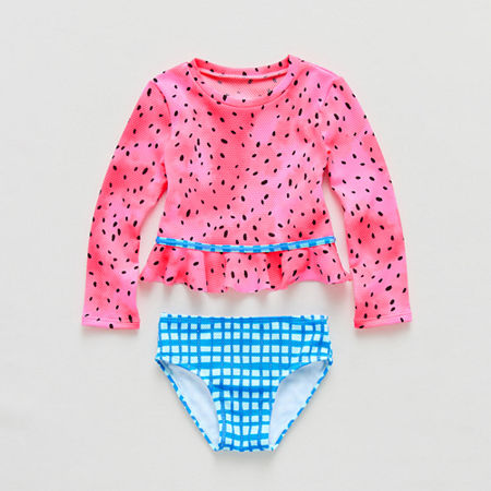 Click here for Okie Dokie Textured Toddler Girls Gingham 2-pc. Ra... prices