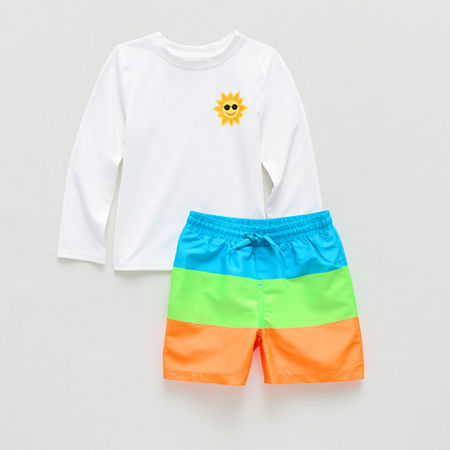 Click here for Okie Dokie Boys Striped 2-pc. Rash Guard Set  18 M... prices