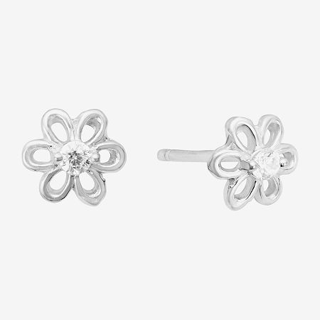 Click here for Athra Sterling Silver CZ Flower Stud Earrings prices
