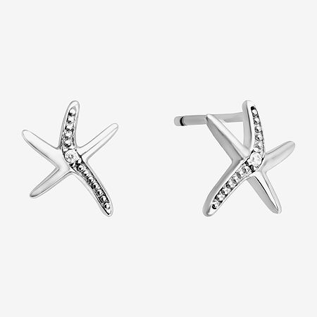Click here for Athra Sterling Silver CZ Starfish Stud Earrings prices