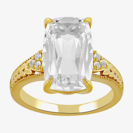 Click here for Womens Lab Created White Sapphire 14K Gold Over Si... prices